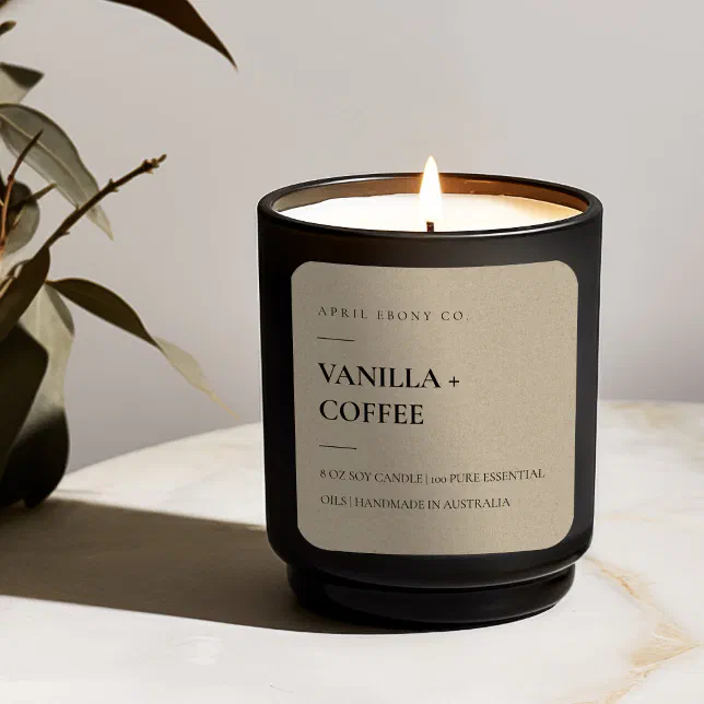 SIMPLE ELEGANT MINIMAL MODERN RUSTIC KRAFT SQUARE STICKER | Zazzle