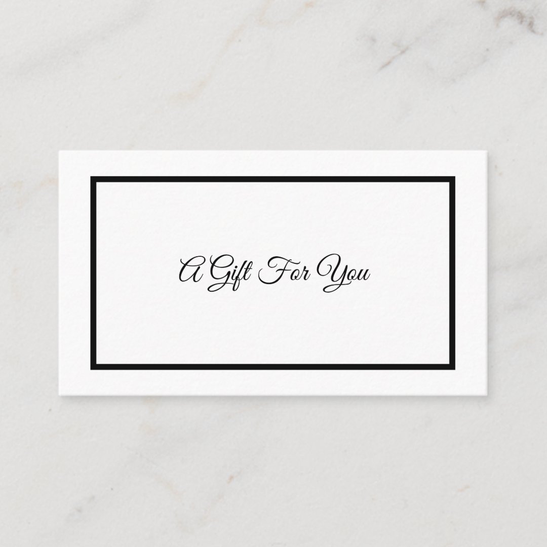Simple Elegant Minimal Script Gift Certificate | Zazzle