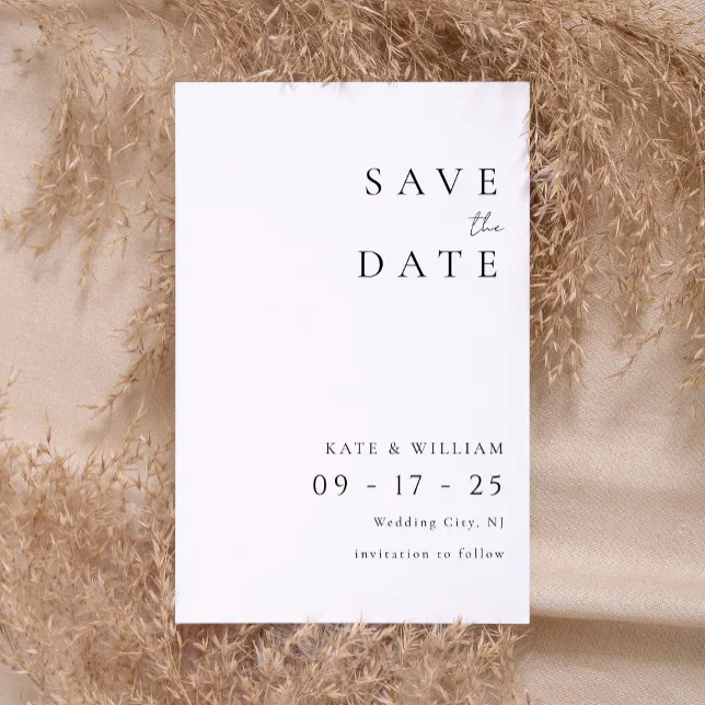 Simple Elegant Minimalist Modern Wedding Save The Date | Zazzle