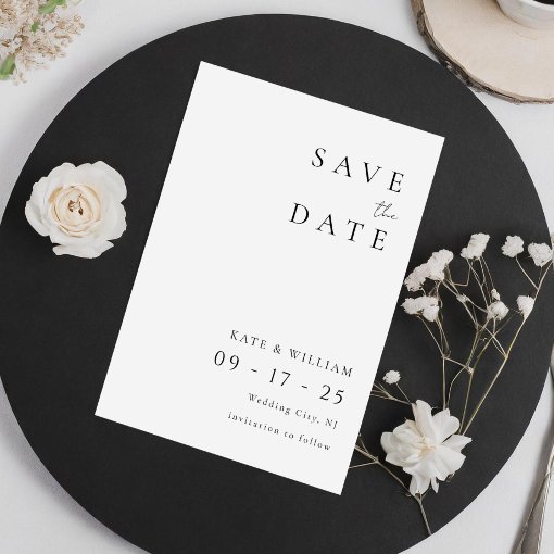 Simple Elegant Minimalist Modern Wedding Save The Date | Zazzle