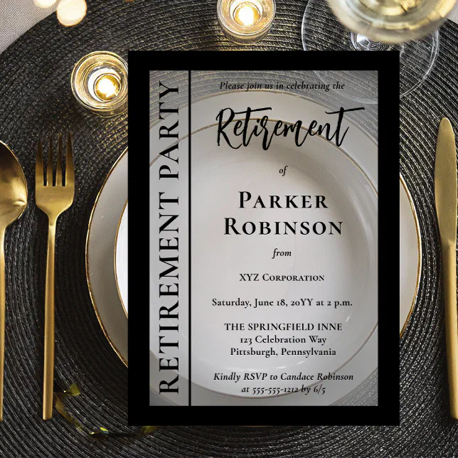 Simple Elegant Minimalist Retirement Party Acrylic Invitations | Zazzle