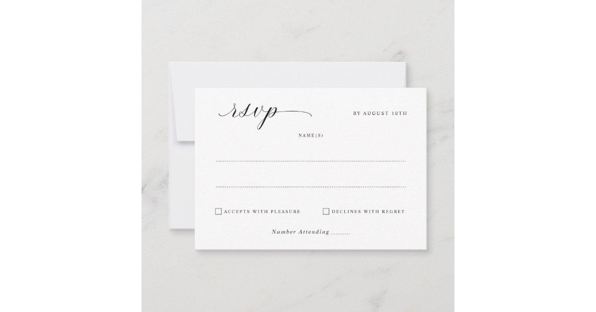 Simple Elegant Minimalist Wedding Mail Back RSVP Card | Zazzle