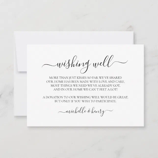 Simple Elegant Minimalist Wishing Well Card | Zazzle
