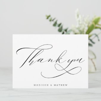 Simple Elegant Modern Calligraphy Script Thank You Card | Zazzle