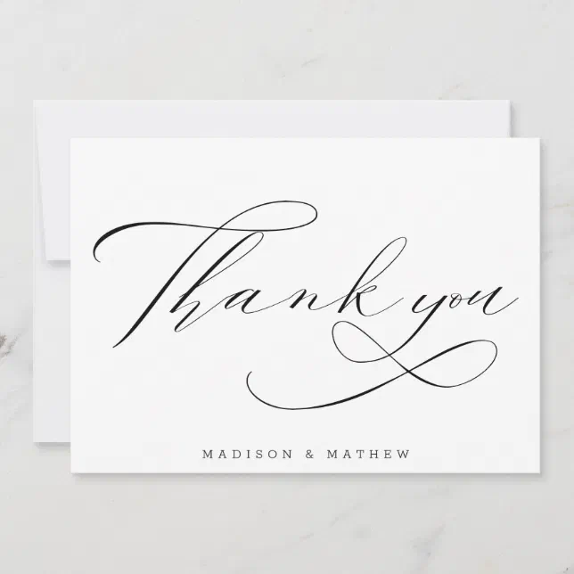 Simple Elegant Modern Calligraphy Script Thank You Card | Zazzle
