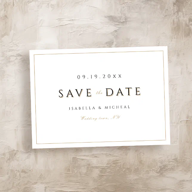 Simple Elegant Modern Classy Luxury Save The Date | Zazzle