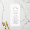 Simple Elegant Modern Classy Luxury Wedding Menu | Zazzle