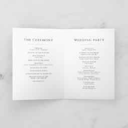 Simple Elegant Modern Classy Wedding Program | Zazzle