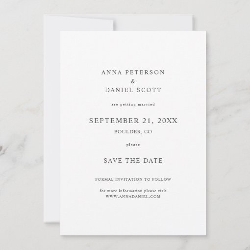 Simple Elegant Modern Custom Save the Date Photo Invitation | Zazzle