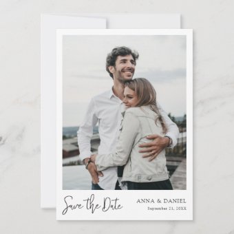 Simple Elegant Modern Custom Save the Date Photo Invitation | Zazzle