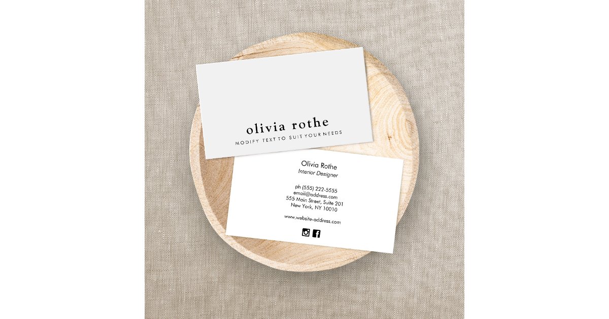 Simple Elegant Modern Grey Gray Business Card | Zazzle