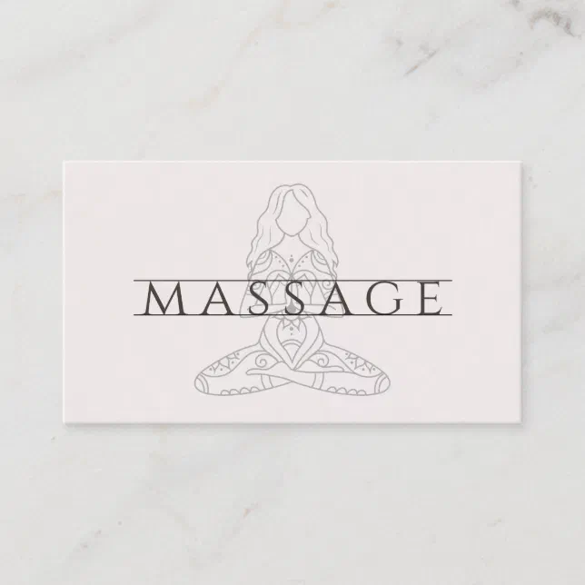 Simple Elegant Modern Massage Therapist Lotus Pose Business Card | Zazzle
