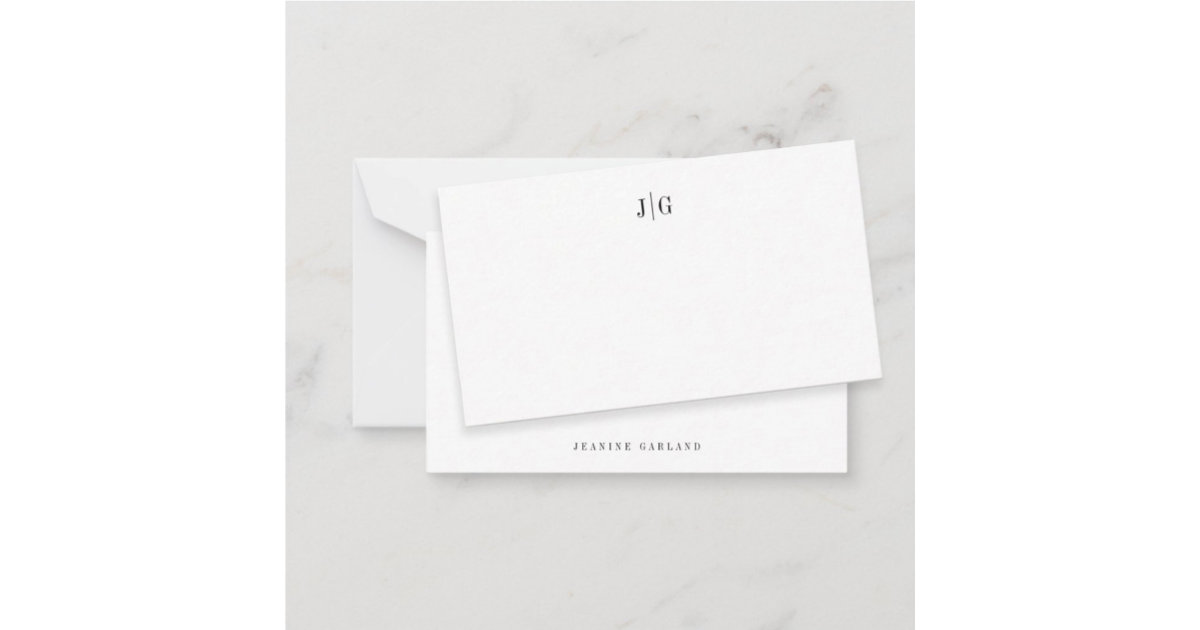 Simple Elegant Modern Monogram Note Card | Zazzle