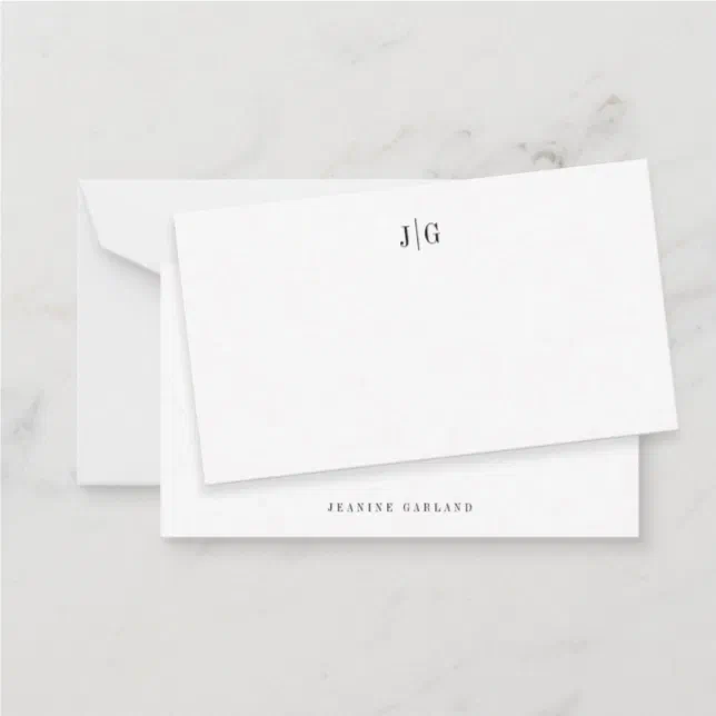 Simple Elegant Modern Monogram Note Card | Zazzle