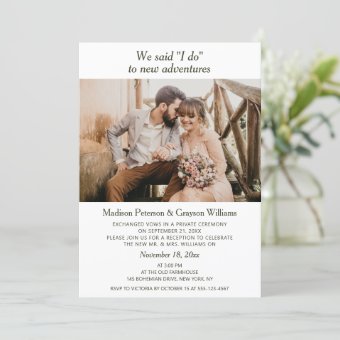 Simple Elegant Modern Photo We Said I Do Married Invitation | Zazzle