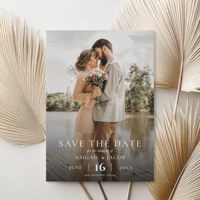 Simple Elegant Modern Photo Wedding Save the Date | Zazzle