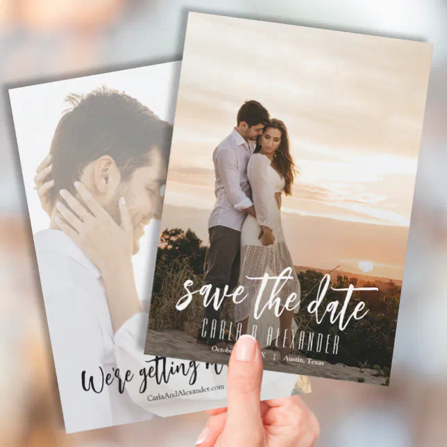 Simple Elegant Modern Photo Wedding Save The Date | Zazzle