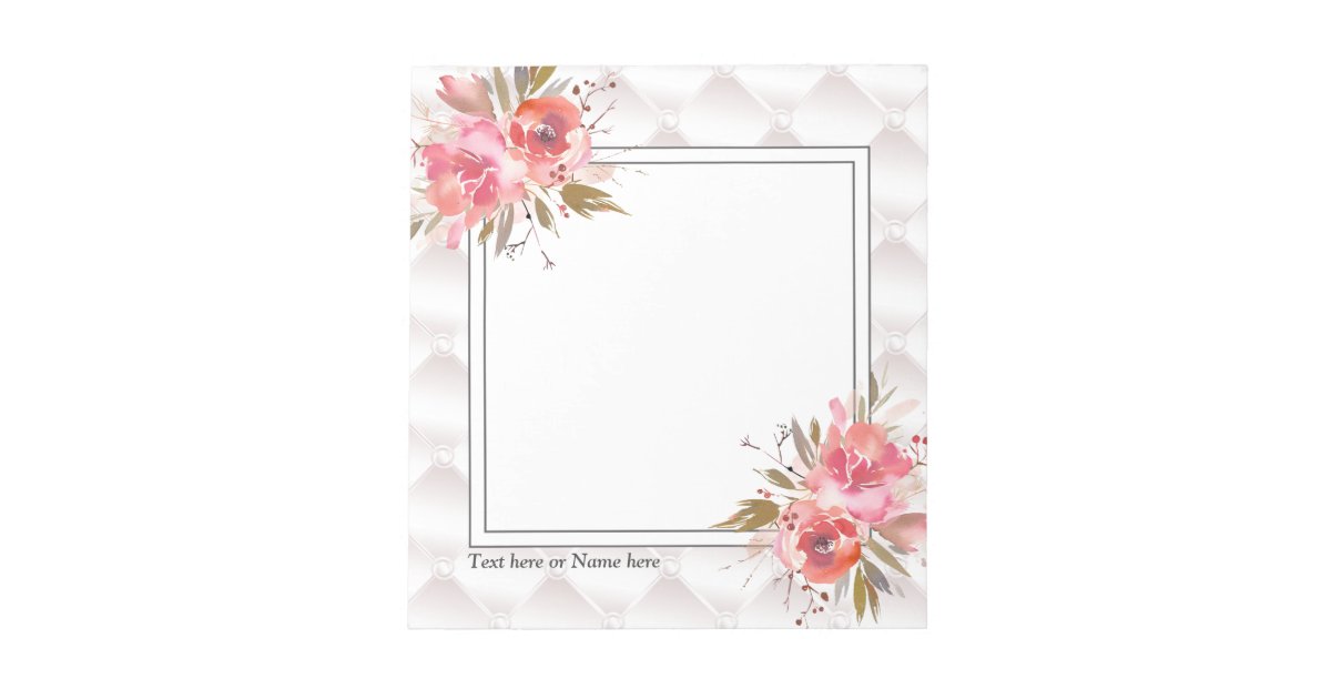simple, elegant, modern, trendy, floral notepad | Zazzle