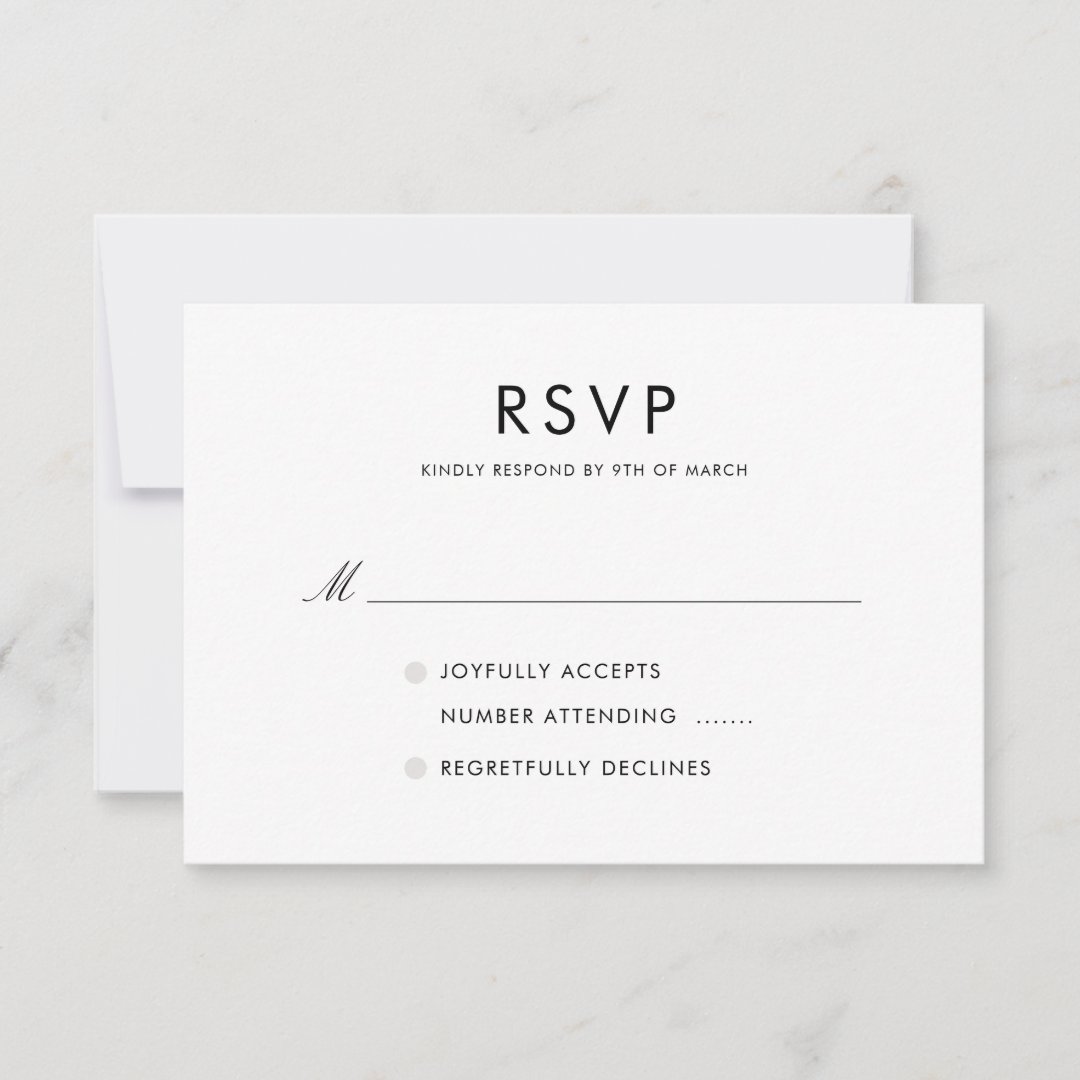 Simple Elegant Modern Wedding RSVP Custom | Zazzle