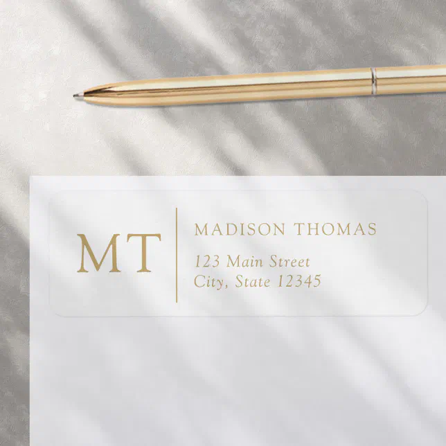 Simple Elegant Monogram Return Address Label | Zazzle