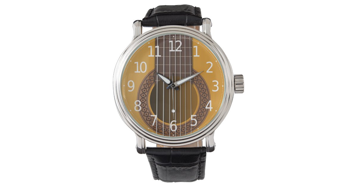 Simple Elegant Musical Guitar | Men's Watch | Zazzle