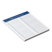 Simple Elegant Navy Lined Two Column Checklist Notepad | Zazzle