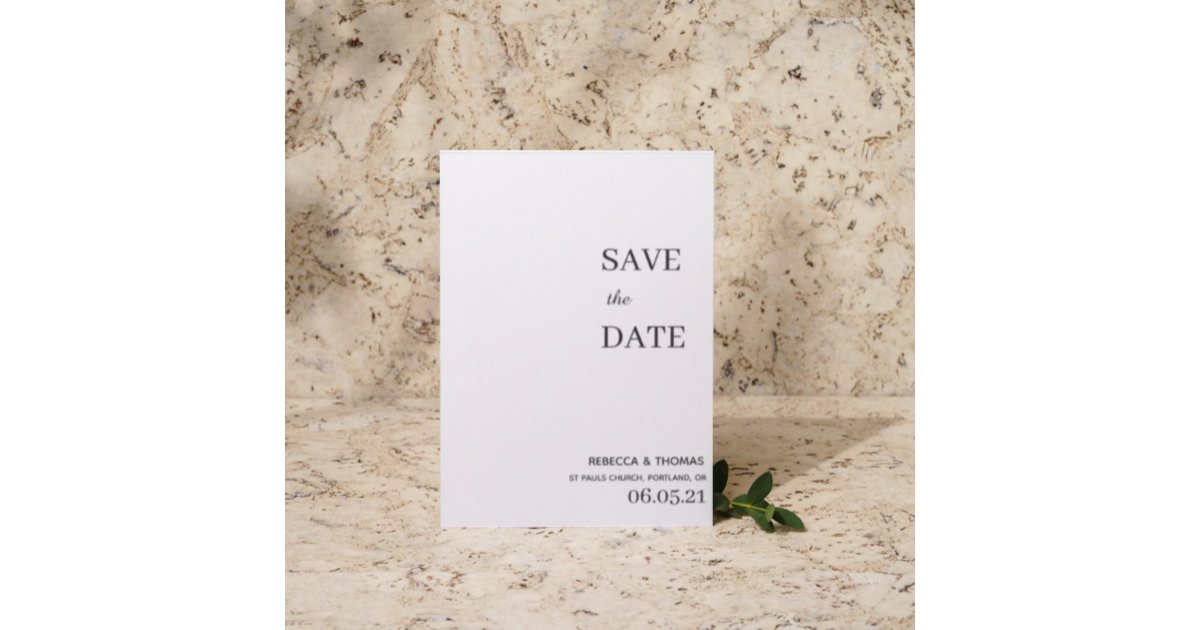simple elegant non photo save the date | Zazzle