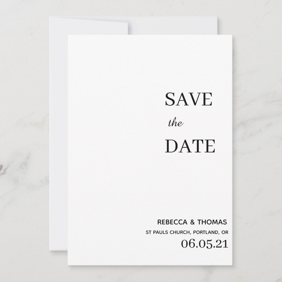 simple elegant non photo save the date | Zazzle