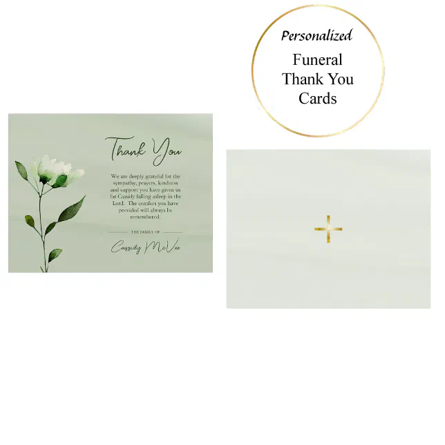 Simple, Elegant Orthodox Christian Funeral Thank You Card | Zazzle