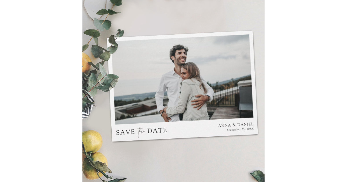 Simple Elegant Personalized Photo Save the Date | Zazzle