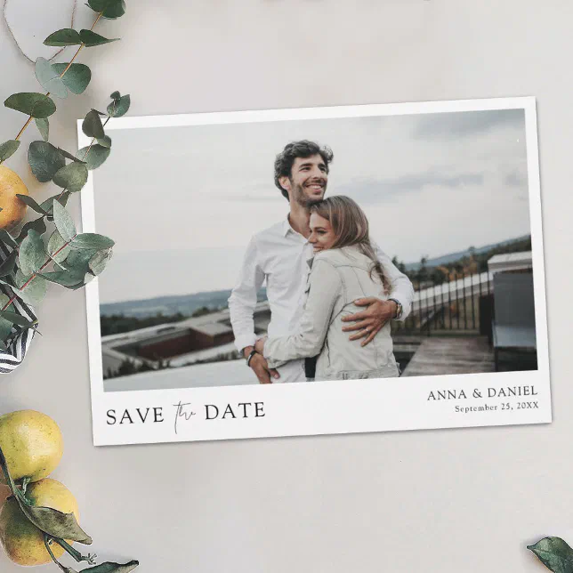 Simple Elegant Personalized Photo Save the Date | Zazzle