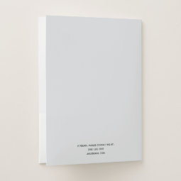 Simple Elegant Personalized Silver White Pocket Folder | Zazzle