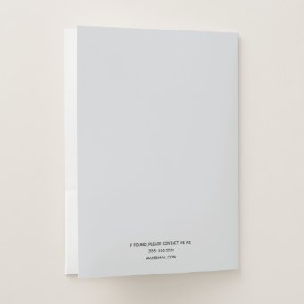 Simple Elegant Personalized Silver White Pocket Folder | Zazzle