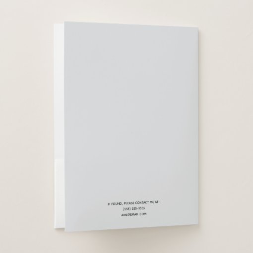 Simple Elegant Personalized Silver White Pocket Folder | Zazzle