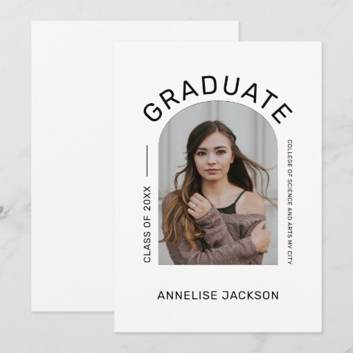 Simple elegant photo graduation announcement | Zazzle