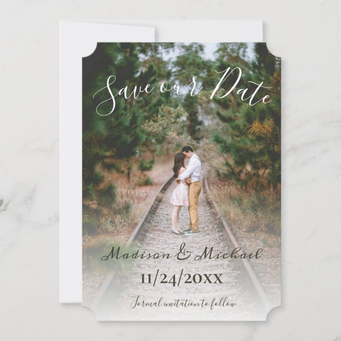 Simple Elegant Photo Save The Date Announcement | Zazzle.com