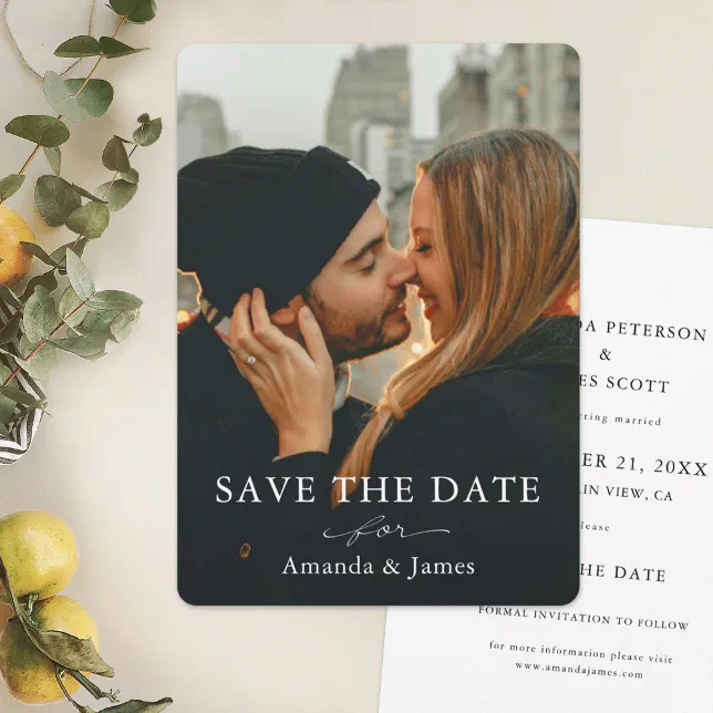 Simple Elegant Photo Save the Date Template | Zazzle