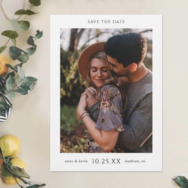 Simple Elegant Photo Save the Date Wedding Invite | Zazzle