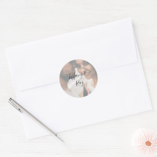 Simple Elegant Photo Wedding Envelope Seals | Zazzle