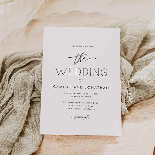 Simple Elegant Photo Wedding Invitation | Zazzle