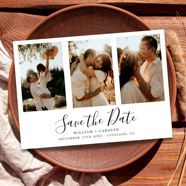 Simple Elegant Photo Wedding Save The Date | Zazzle