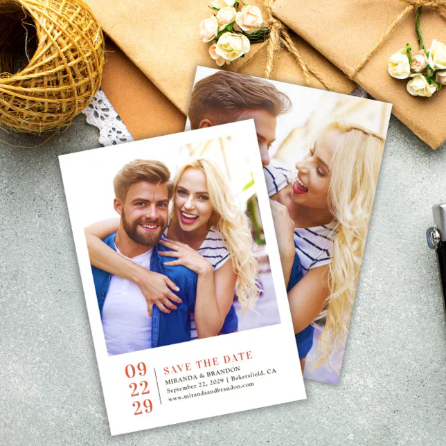 Simple Elegant Photo Wedding Save the Date Card | Zazzle