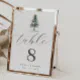 Simple Elegant Pine Tree Wedding Table Number | Zazzle