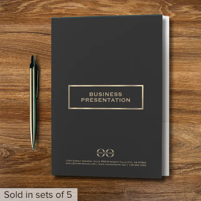 Simple Elegant Presentation Folder with Logo | Zazzle