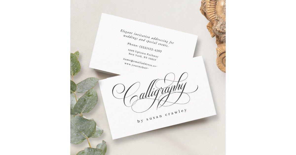 Simple Elegant Professional Calligrapher Services Business Card | Zazzle