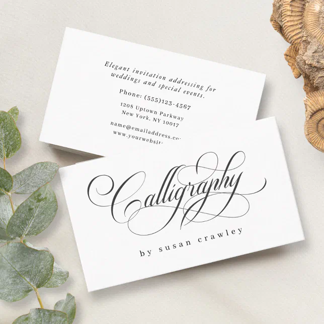 Simple Elegant Professional Calligrapher Services Business Card | Zazzle