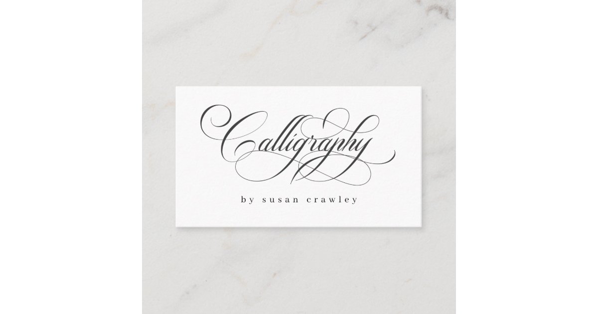 Simple Elegant Professional Calligrapher Services Business Card | Zazzle