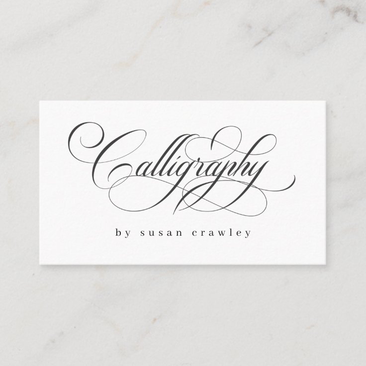 Simple Elegant Professional Calligrapher Services Business Card | Zazzle