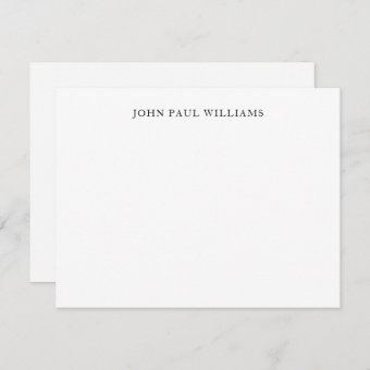 Simple Elegant Professional Classic Black Gray Note Card | Zazzle