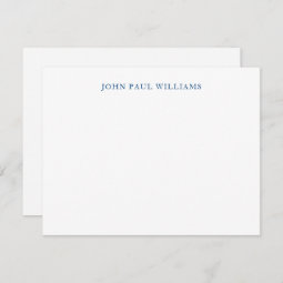 Simple Elegant Professional Classic Navy Blue Note Card | Zazzle